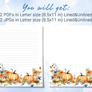 Pumpkin Printable Stationery, Printable Writing Paper With Pumpkin ...