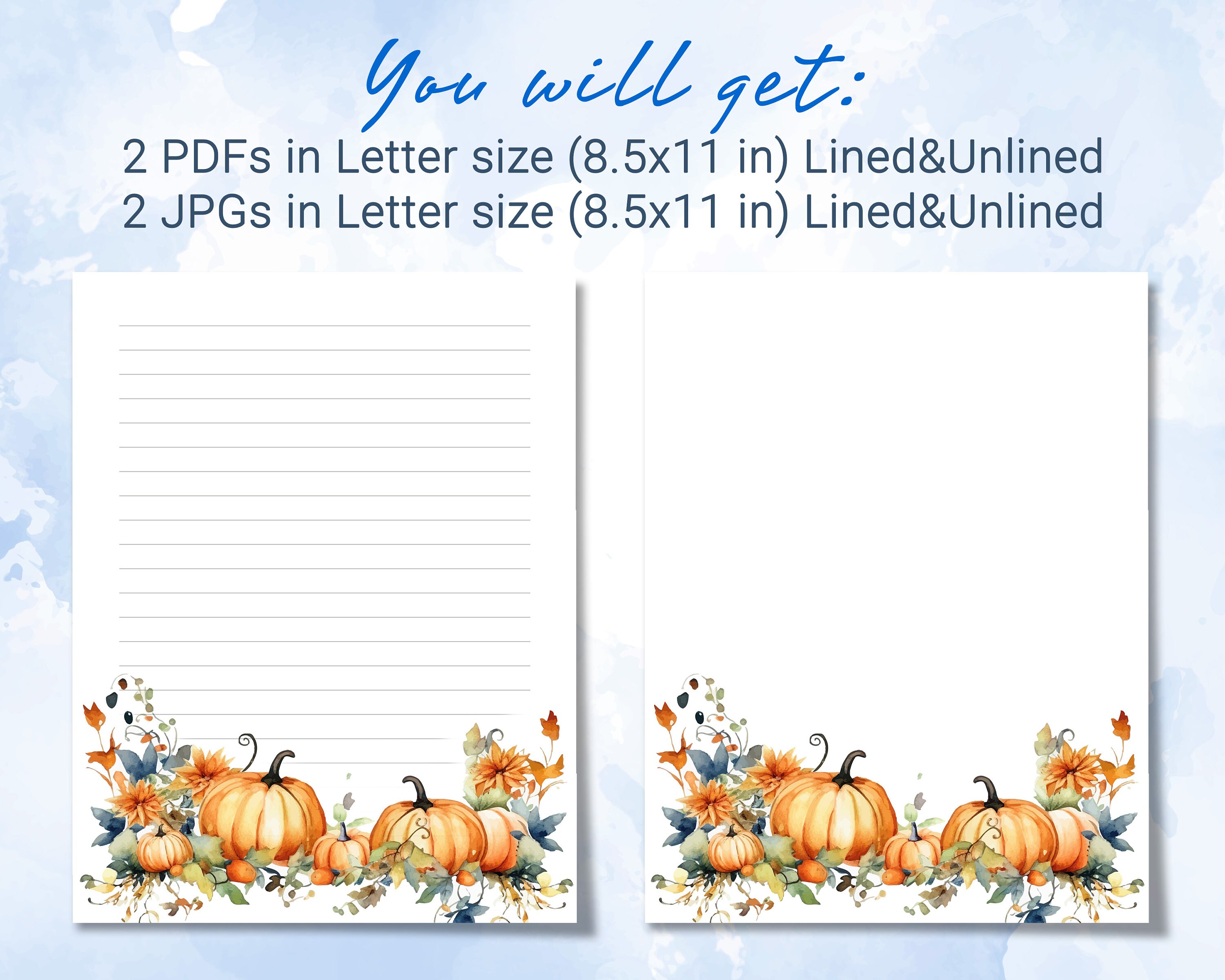 Pumpkin Printable Stationery, Printable Writing Paper With Pumpkin ...