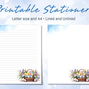 Printable Stationery Paper With an Easter Background, Happy Easter ...