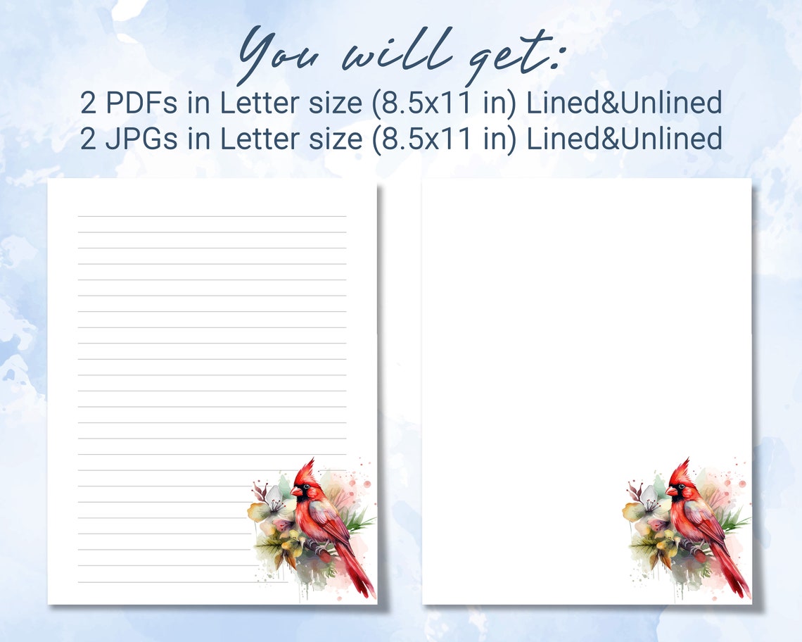 Printable Stationery Lined Paper, Printable Writing Paper With Cute ...