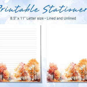 Autumn Printable Stationery, Printable Writing Paper With Road ...