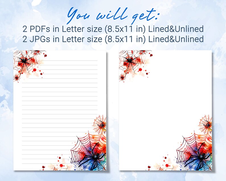 Halloween Printable Stationery, Printable Writing Paper With Spider ...