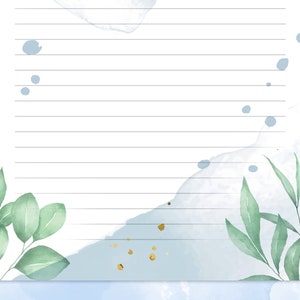 Printable Stationary Paper, Watercolor Floral Printable Writing Paper ...