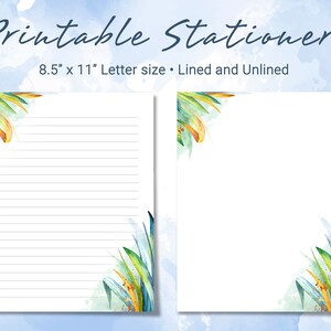Printable Stationery Lined Paper With Nature Background, Printable ...