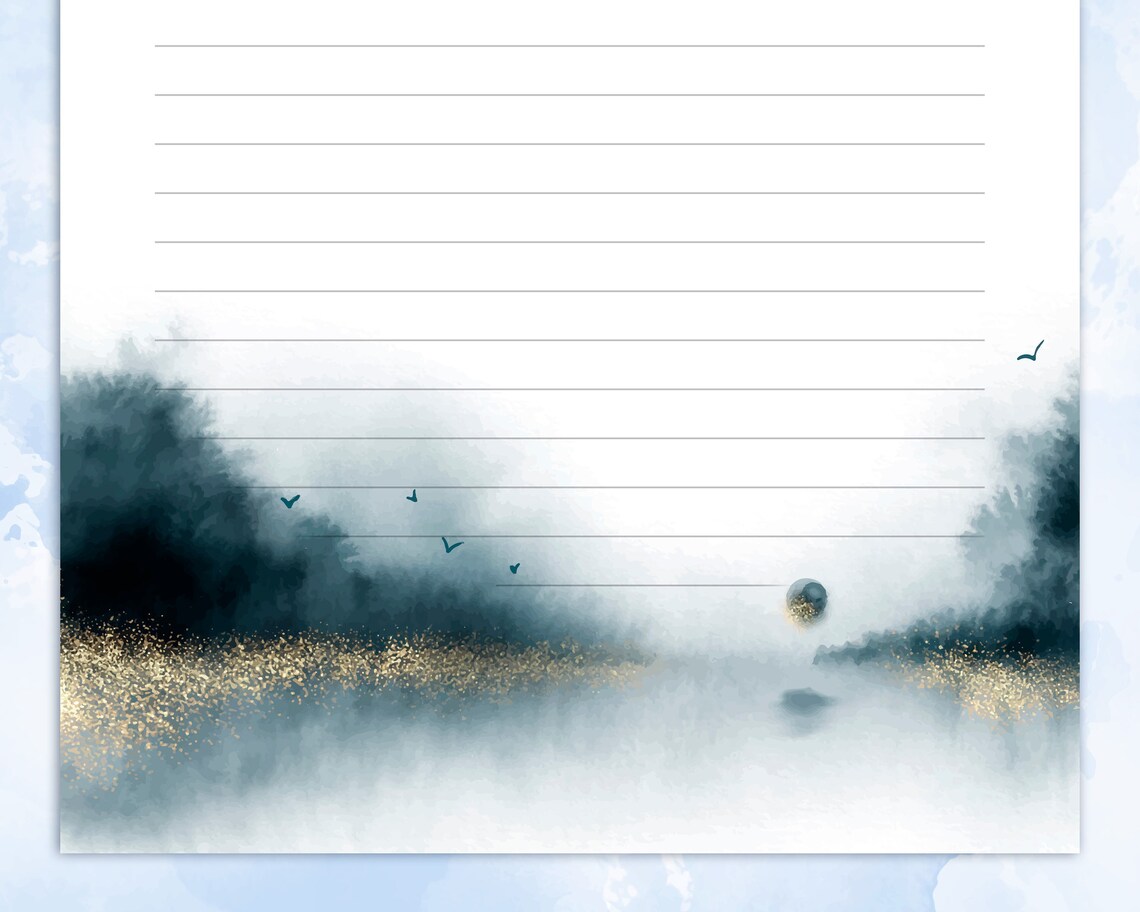 Printable Stationary Printable Writing Paper With Abstract - Etsy