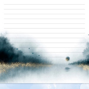 Printable Stationary, Printable Writing Paper With Abstract Landscape ...