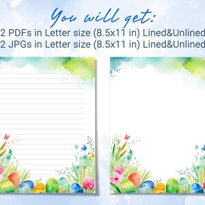 Printable Stationery Paper With an Easter Background, Happy Easter ...