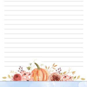 Pumpkin Printable Stationery, Printable Writing Paper in Autumn ...