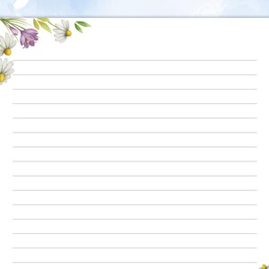 Floral Printable Stationery, Printable Writing Paper With Chamomile ...