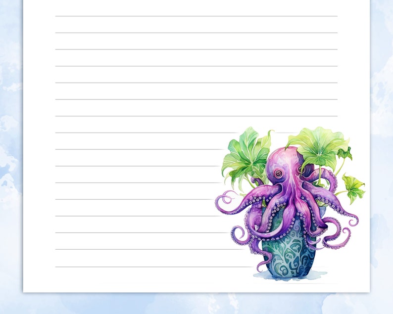 Printable Stationery Lined Paper Printable Writing Paper With - Etsy