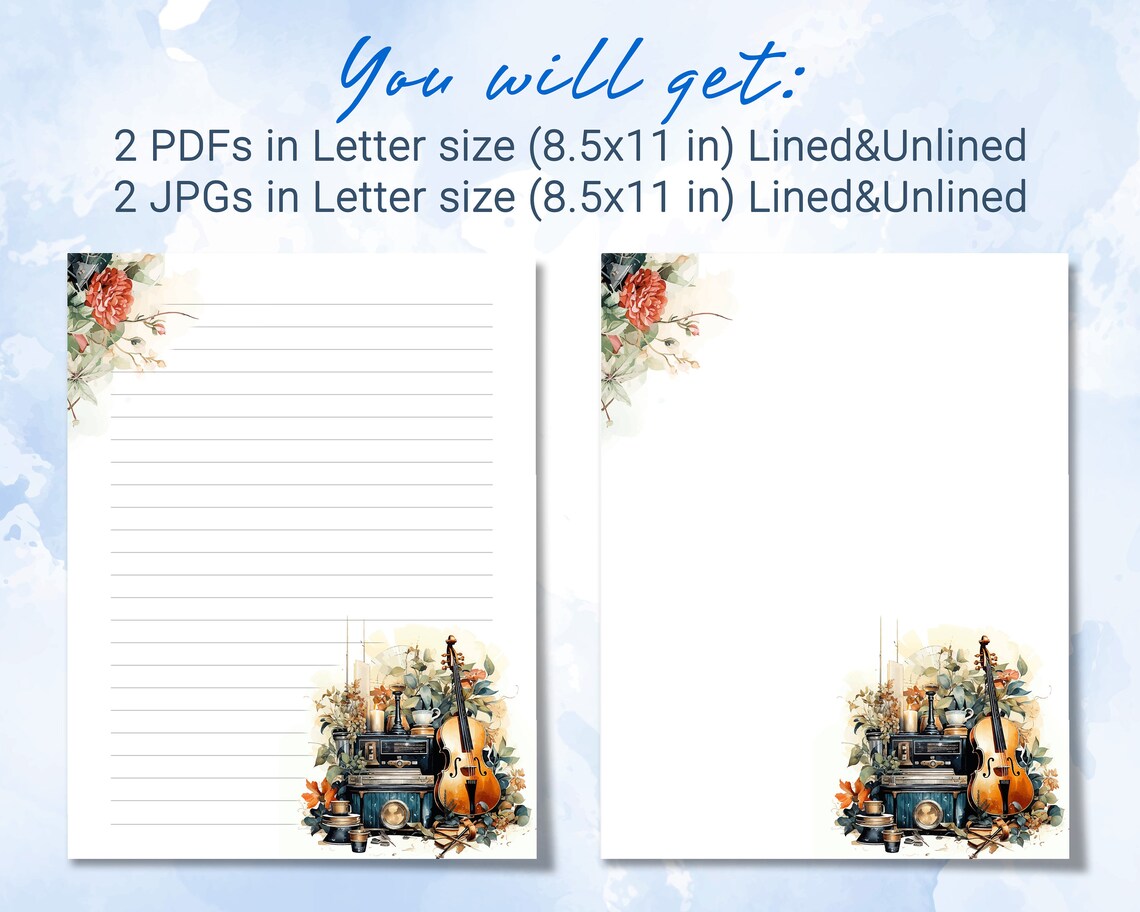 Jazz Age Printable Stationery: Lined Paper & Envelope - Etsy