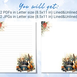 Printable Stationery Paper With Jazz Age Elements, Printable Writing ...
