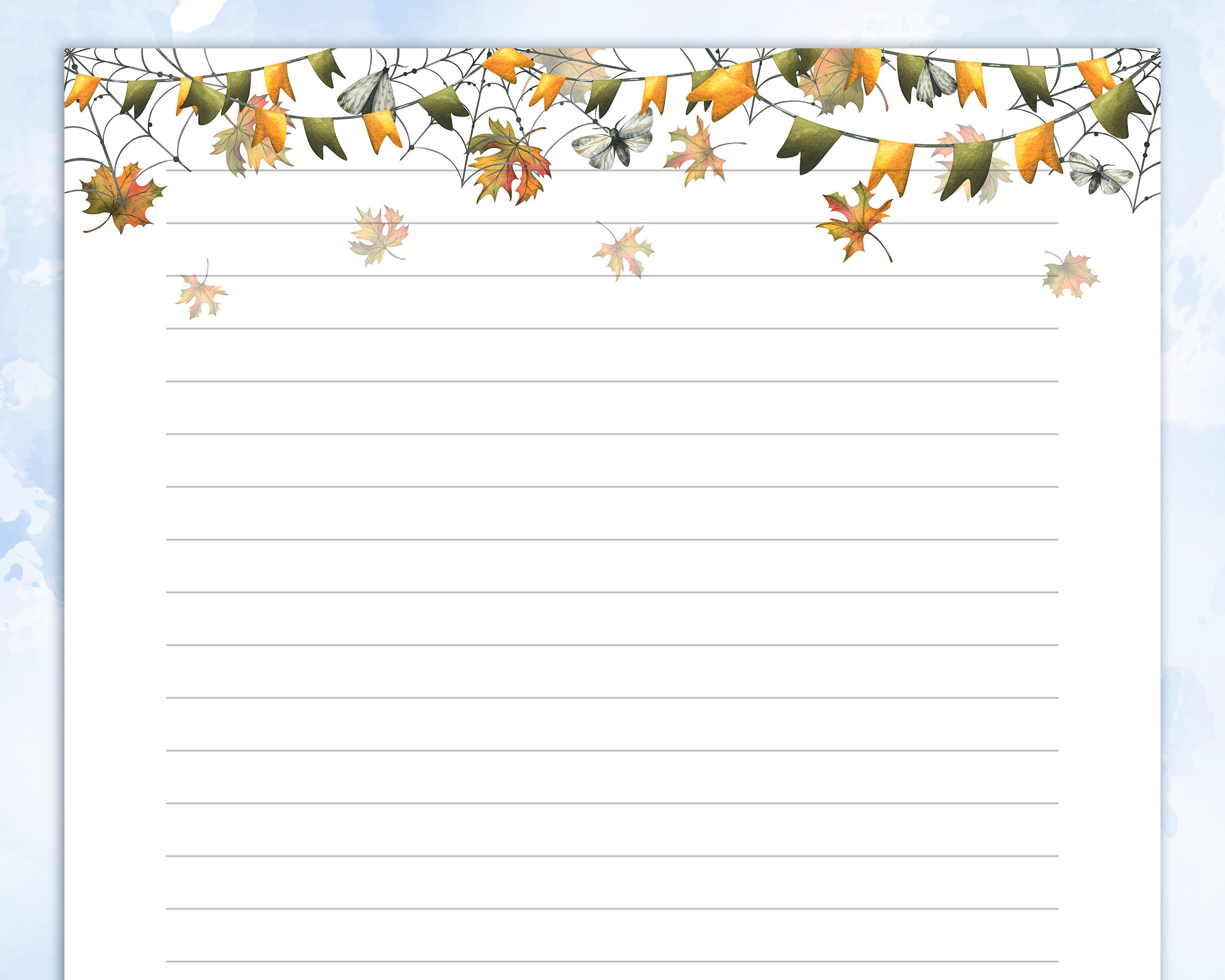 Halloween Printable Stationery, Printable Writing Paper With Pumpkins ...