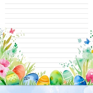 Printable Stationery Paper With an Easter Background, Happy Easter ...