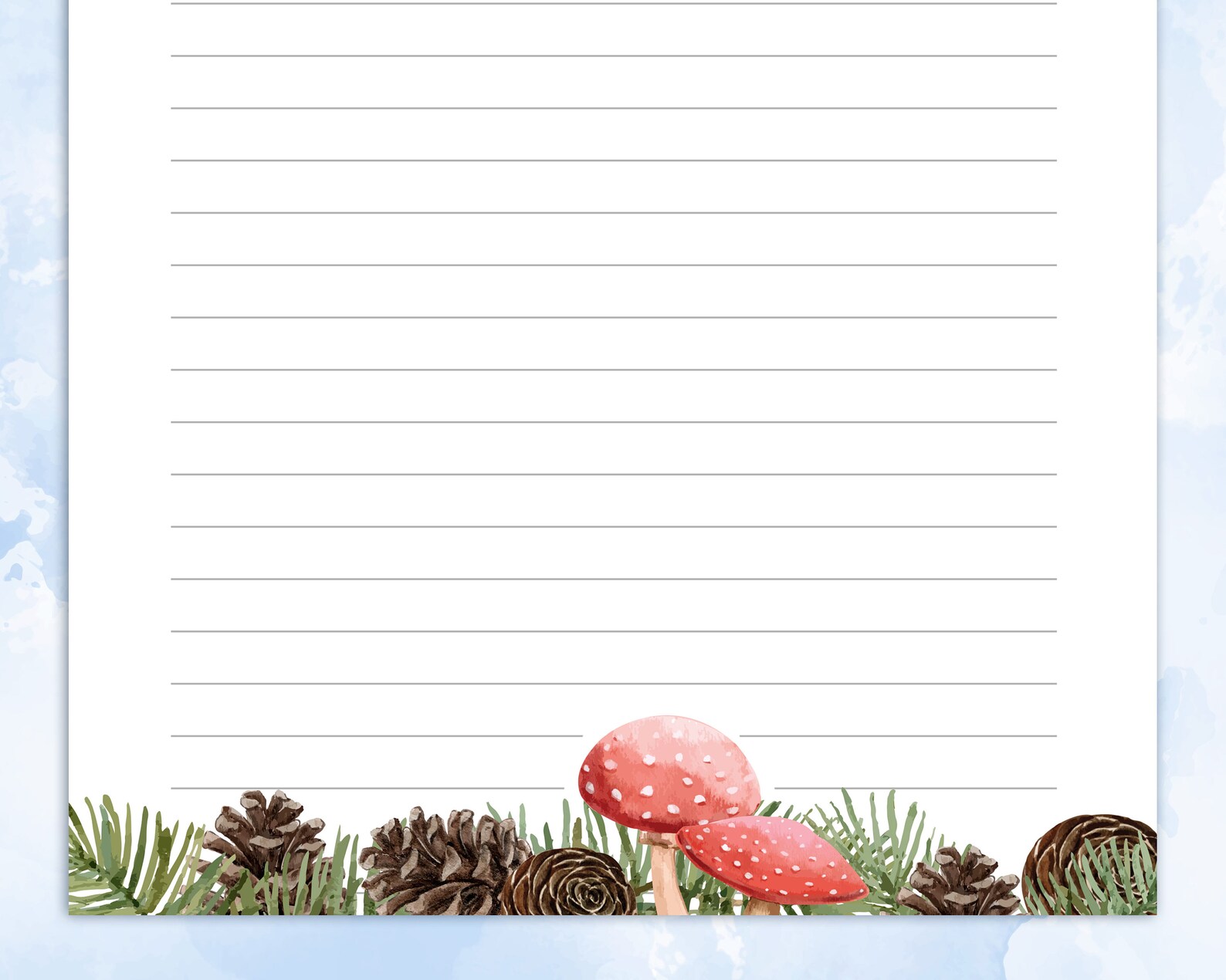 Autumn Printable Stationery, Printable Writing Paper With Gentle Autumn ...