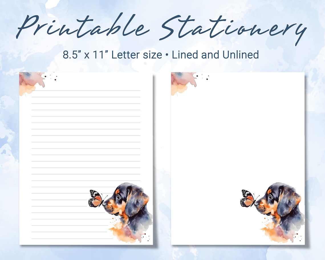 Animal Printable Stationery Lined Paper, Printable Writing Paper With ...