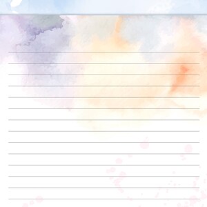Floral Printable Stationery, Printable Writing Paper With Watercolor ...