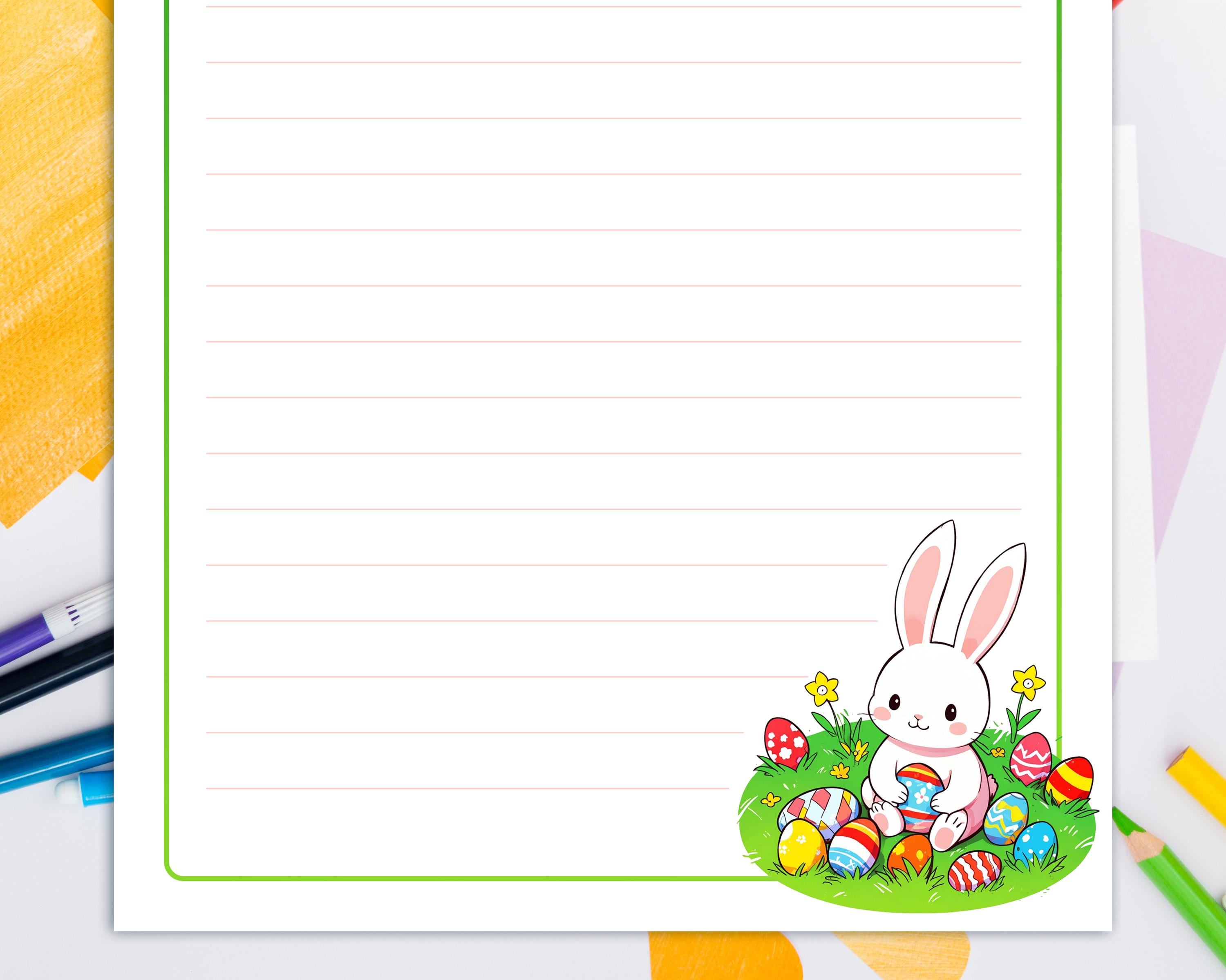 Easter Bunny Printable Stationery: Lined Writing Paper - Etsy