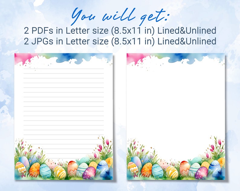 Printable Stationery Paper With an Easter Background, Happy Easter ...
