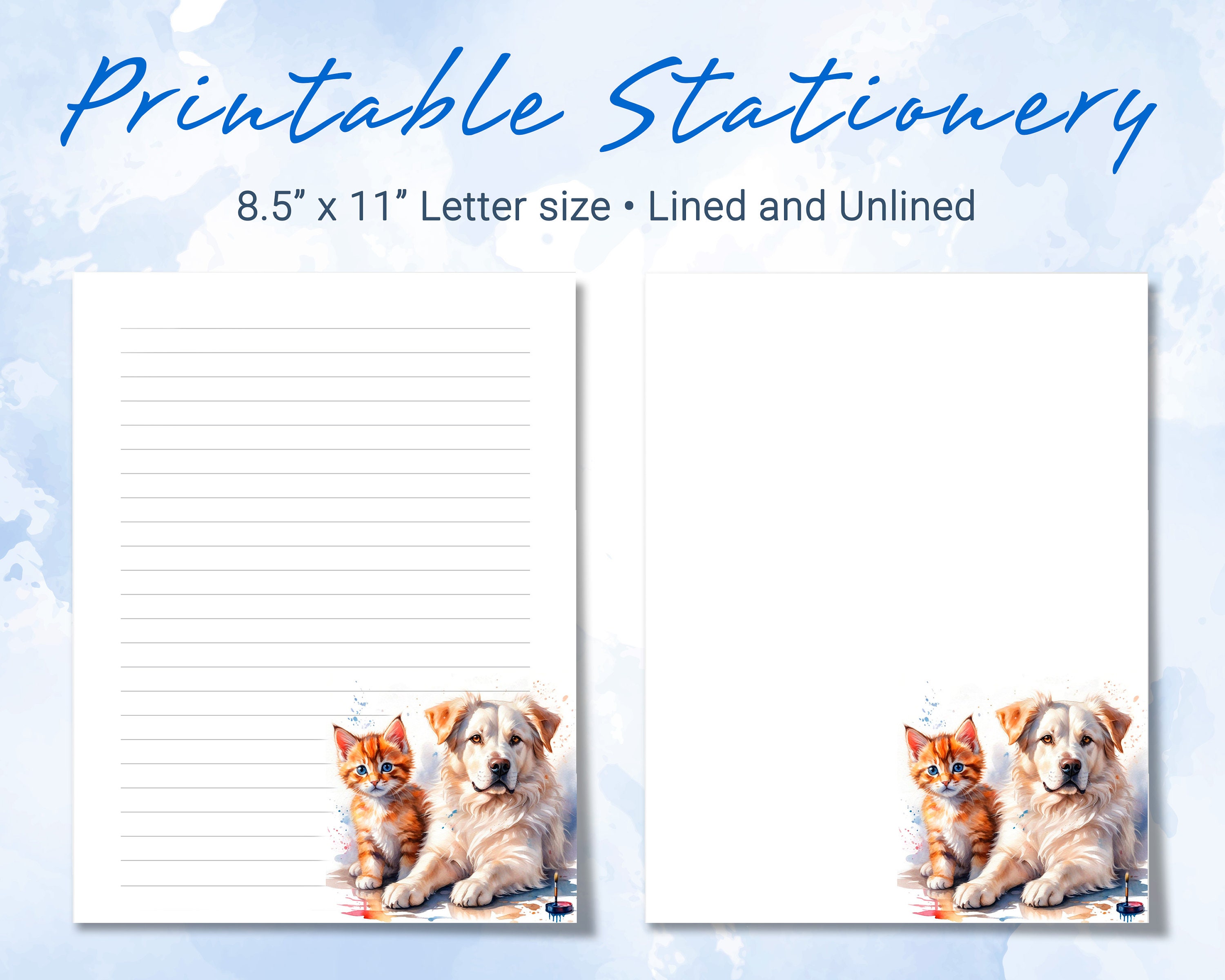 Printable Stationery Lined Paper, Printable Writing Paper With Little ...