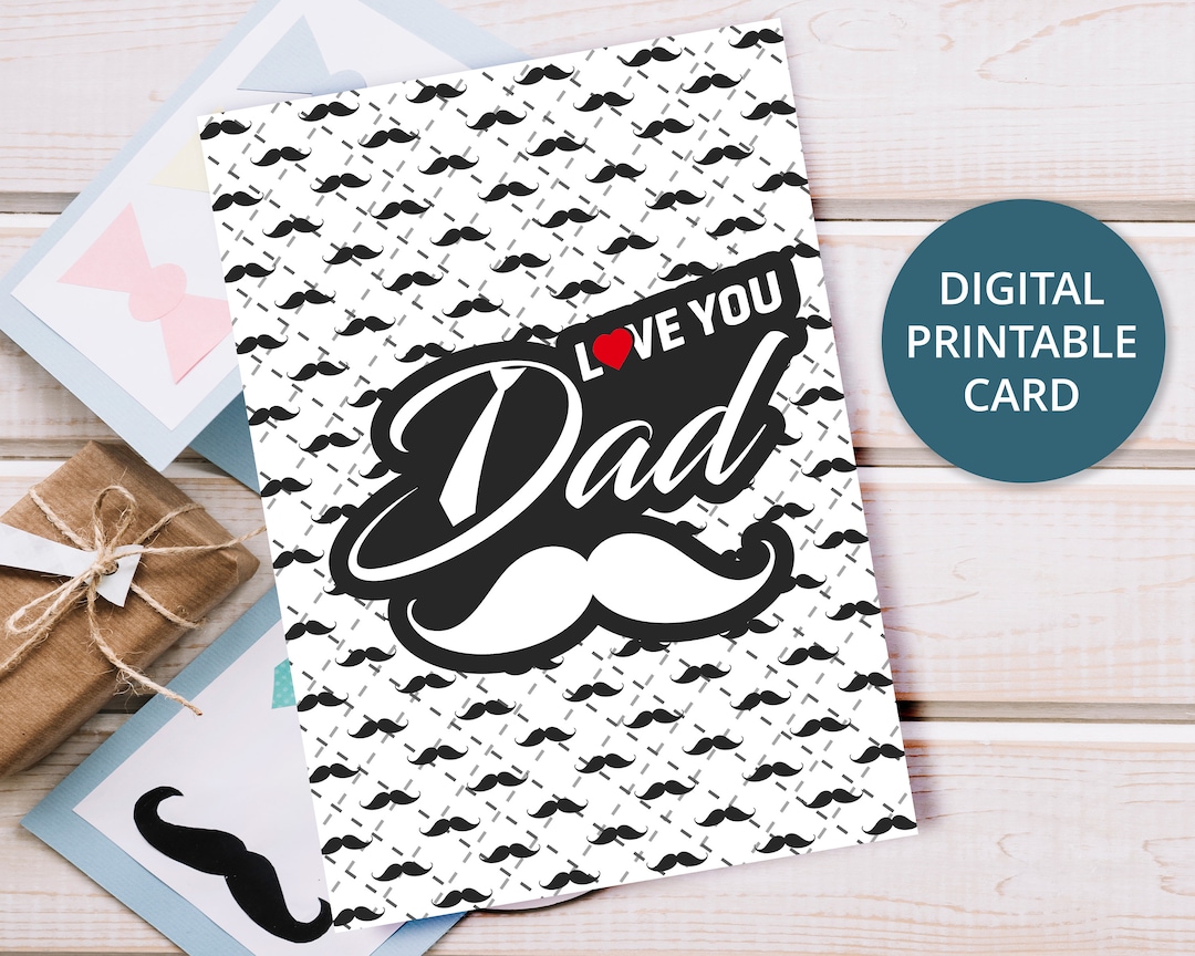 Father's Day Card Printable, Printable Greeting 5x7 Card, Greeting Card ...