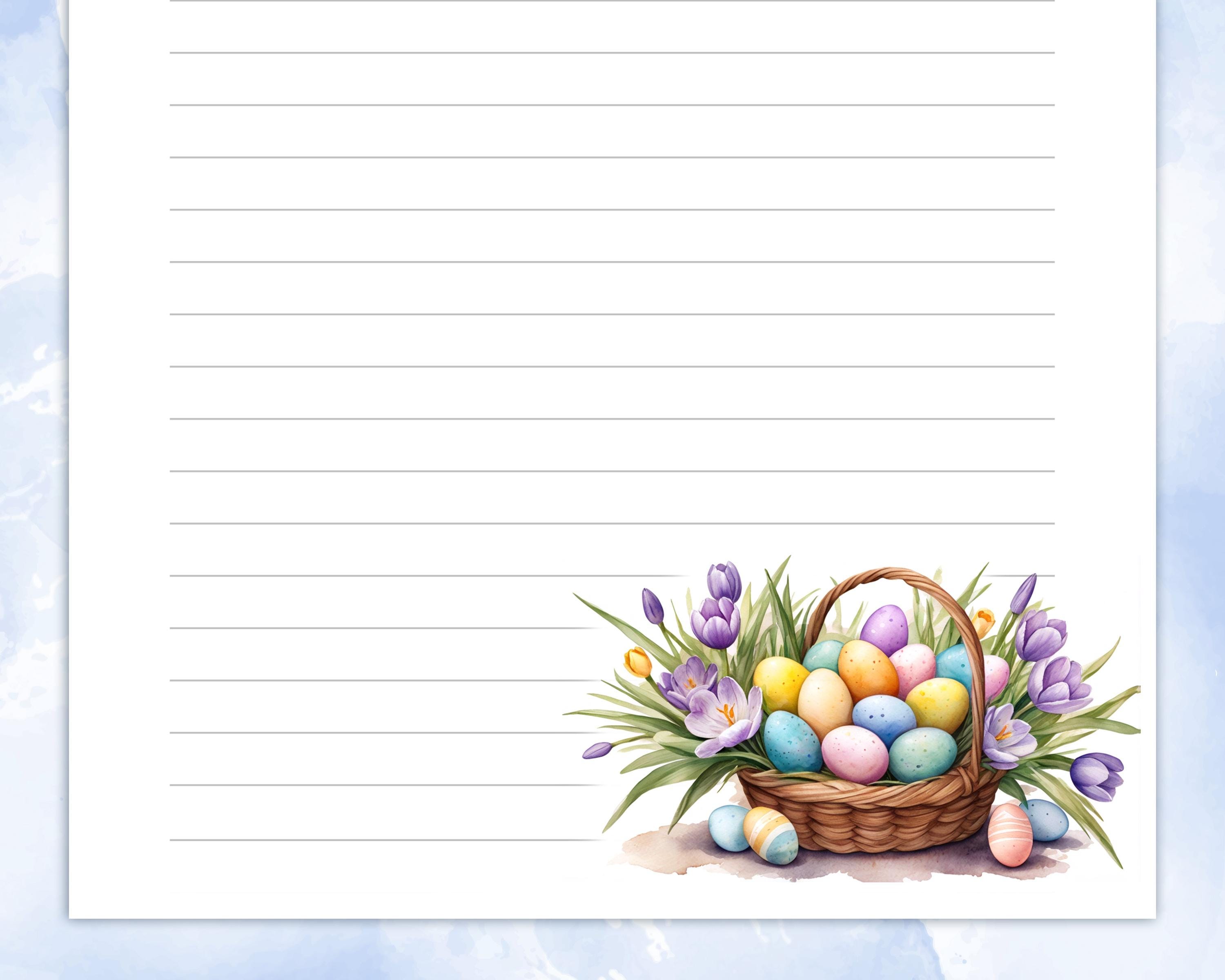 Printable Stationery Paper With an Easter Background, Happy Easter ...