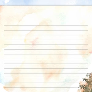 Printable Stationary Tree Landscape Watercolor Printable - Etsy