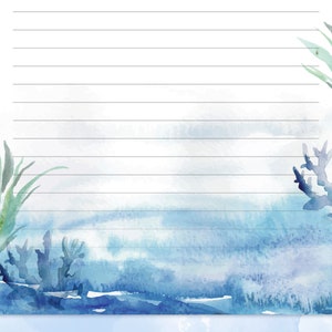 Sea Turtle Printable Stationery: Lined Writing Paper (digital Download ...
