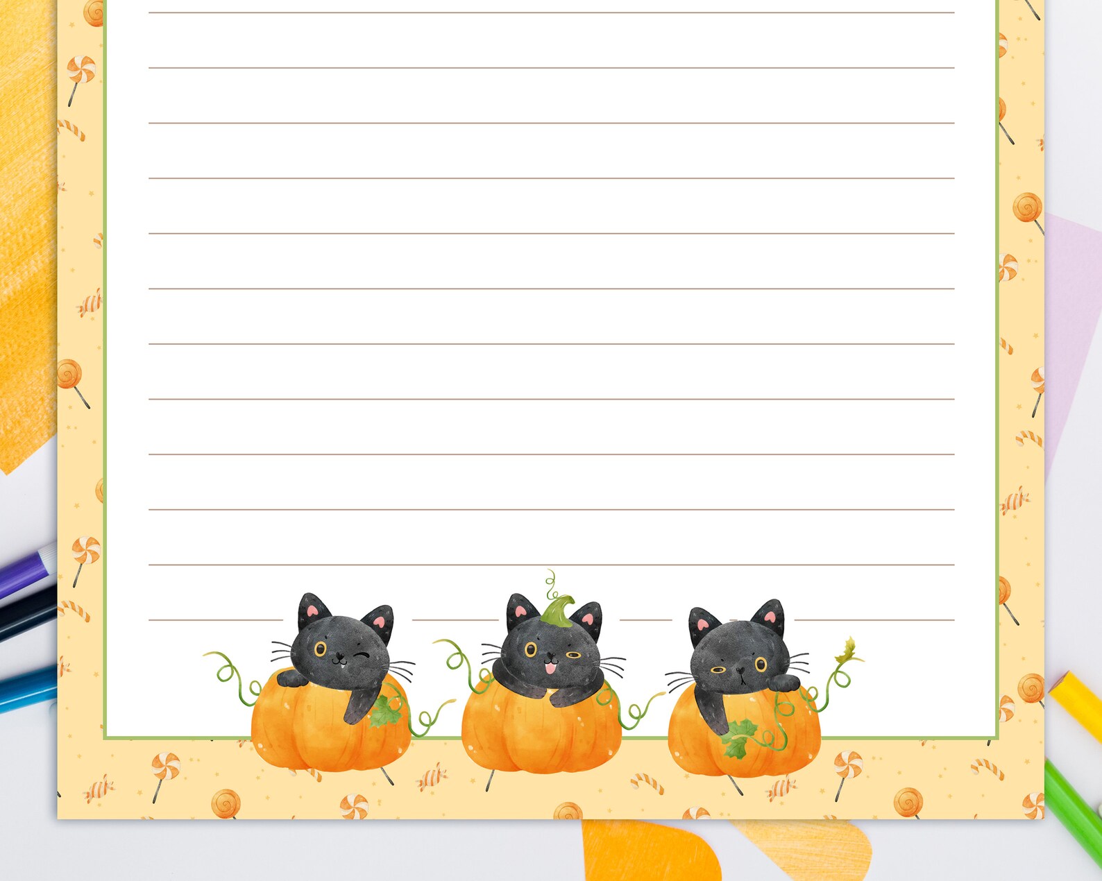 Cute Halloween Stationery Printable for Kids Printable Letter - Etsy