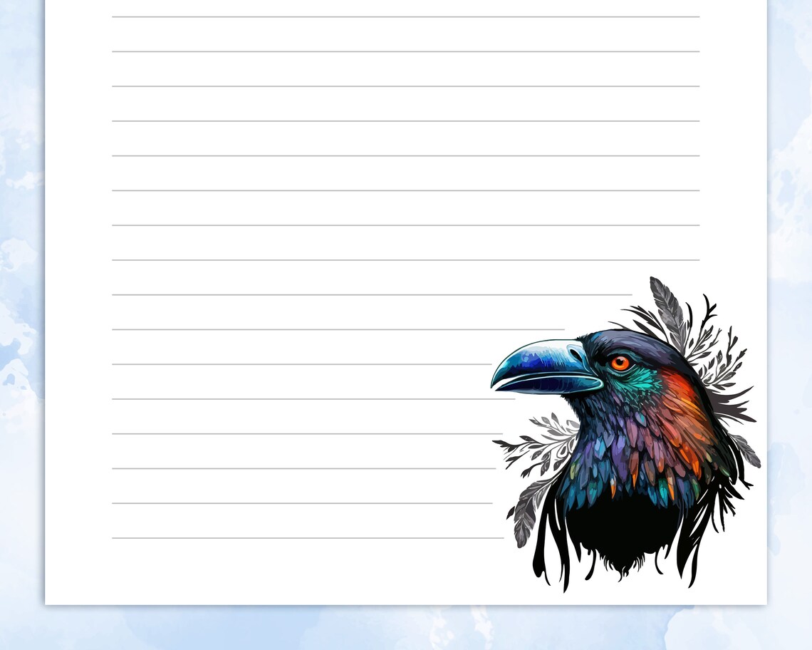 Printable Stationery Lined Paper, Printable Writing Paper With Colorful ...