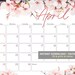 Editable April 2024 Calendar, Floral Printable Fillable Planner With ...
