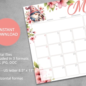 Editable May 2025 Calendar, Floral Printable Fillable Planner With Cute ...