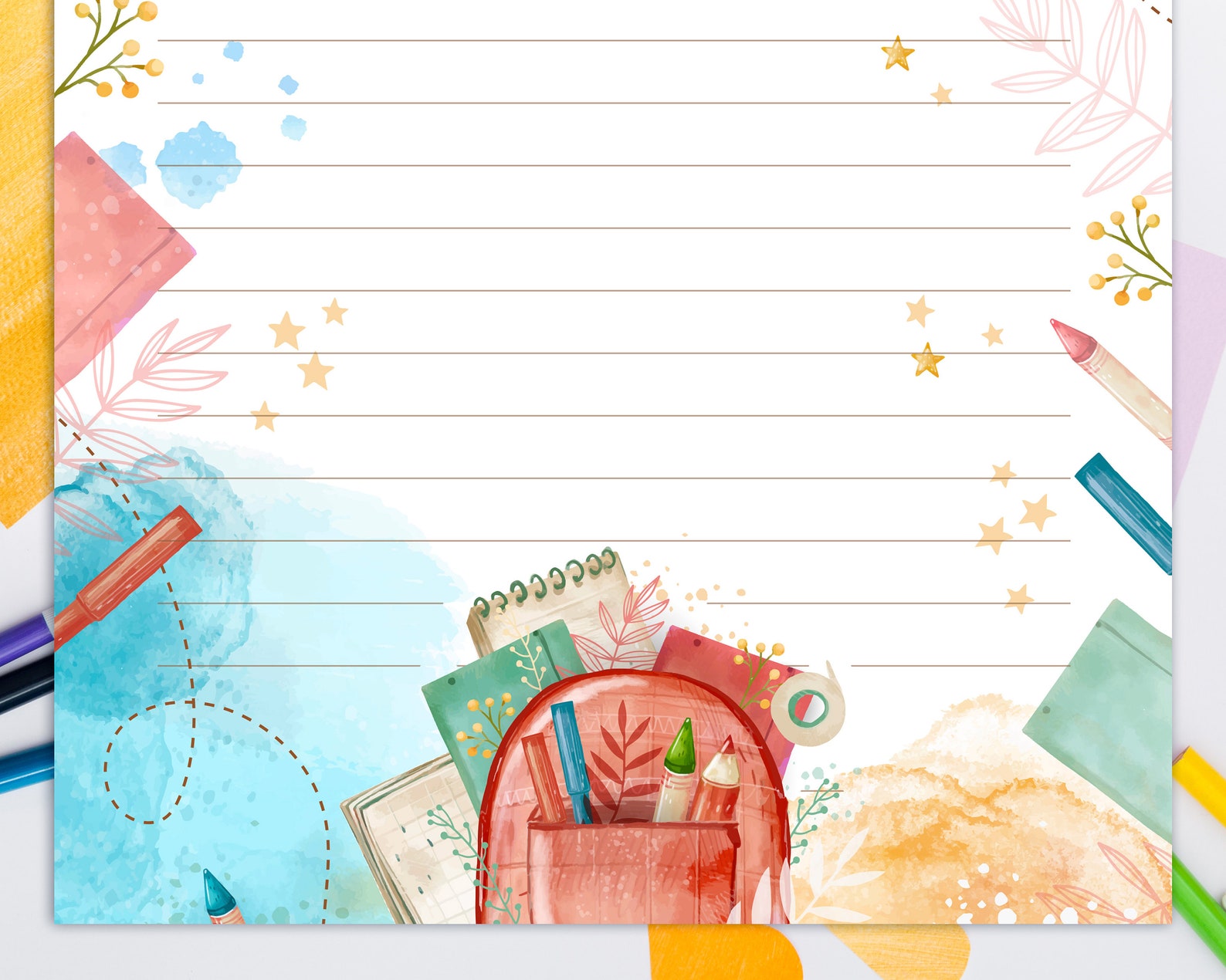 Printable Stationery for Kids, Printable Writing Paper for Back to ...