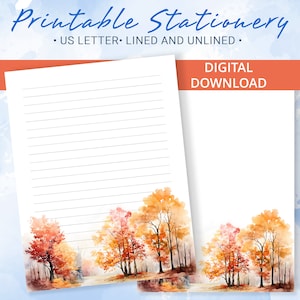 Autumn Printable Stationery, Printable Writing Paper With Road ...