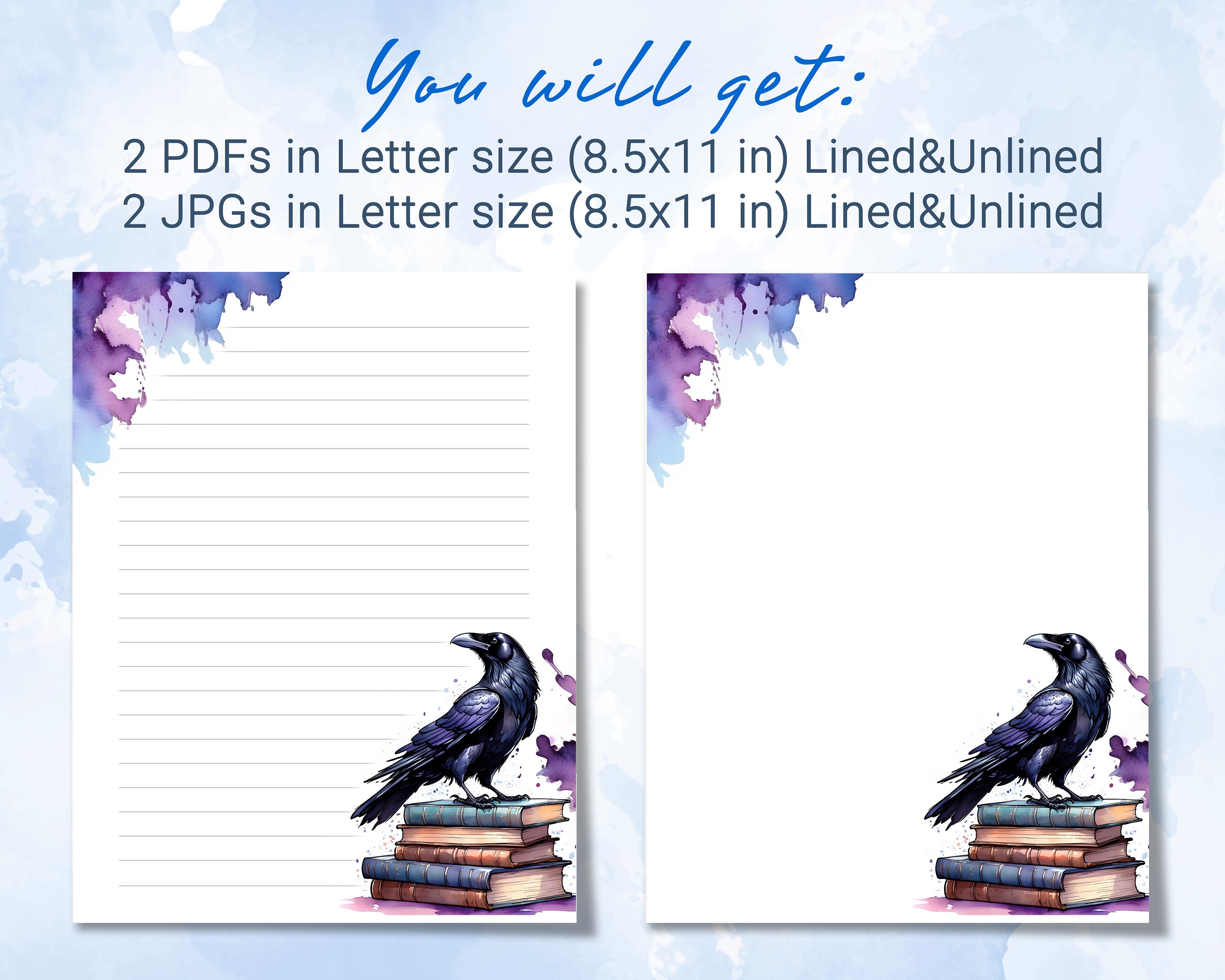 Printable Stationery Lined Paper, Printable Writing Paper With a Black ...