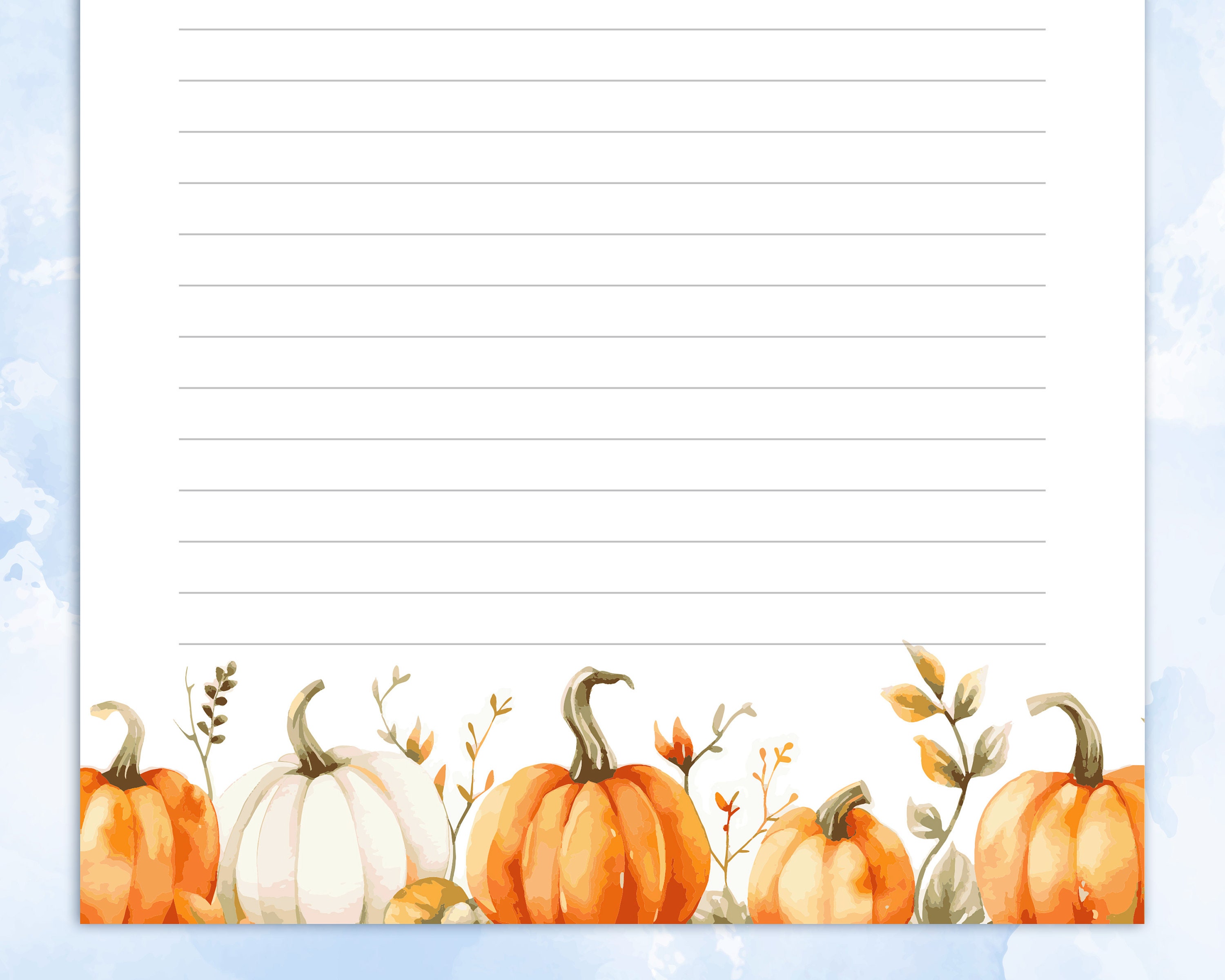 Halloween Printable Stationery, Printable Writing Paper With Autumn ...