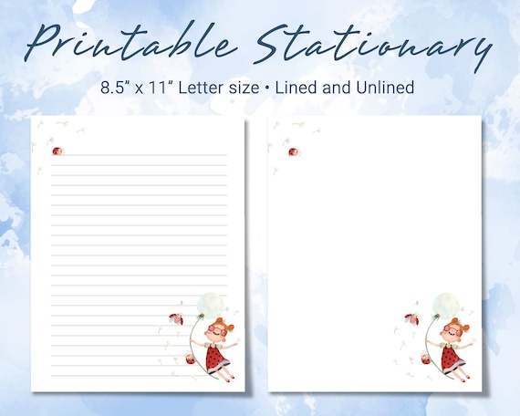 Girl Writing Paper Template