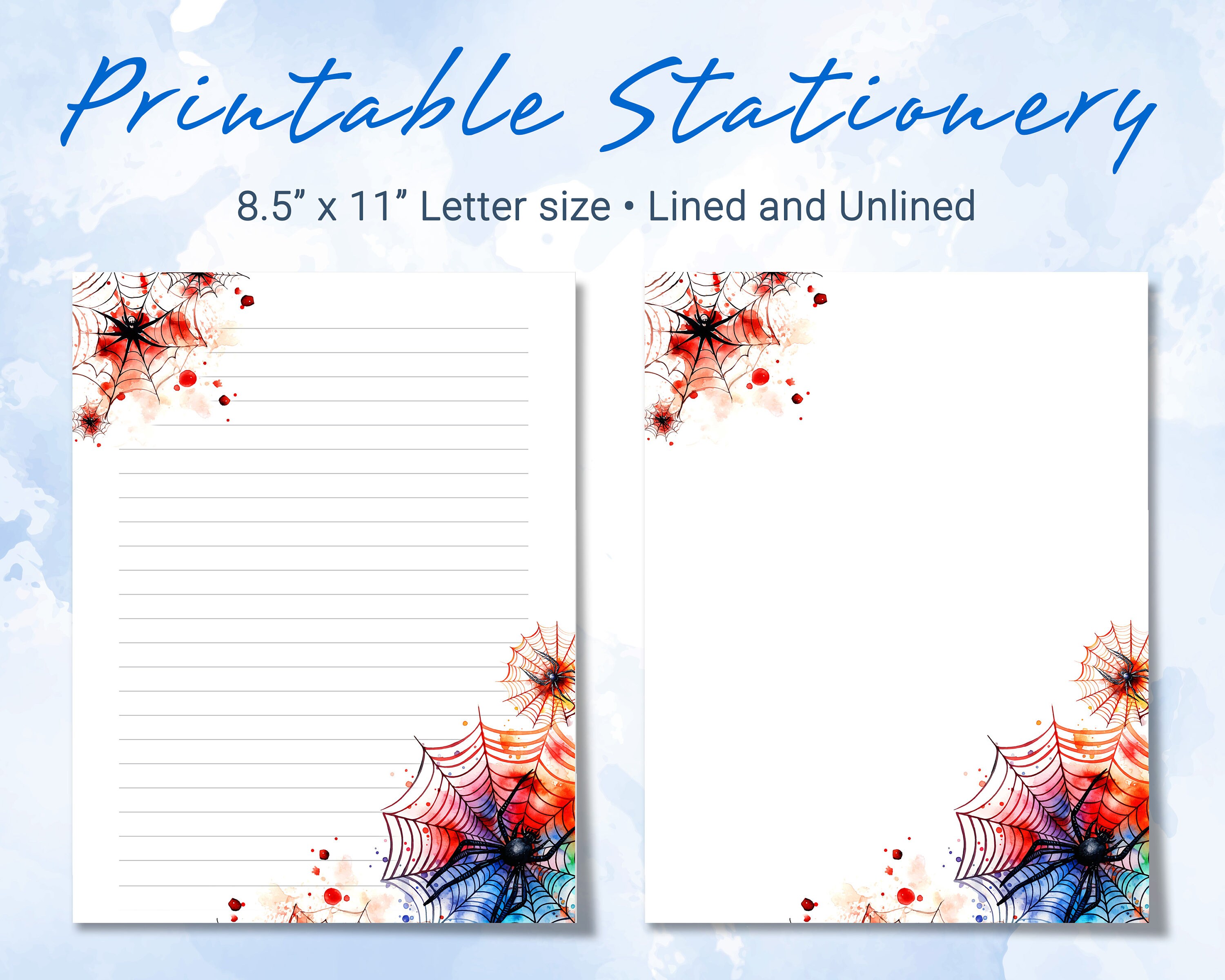 Halloween Printable Stationery Printable Writing Paper With - Etsy