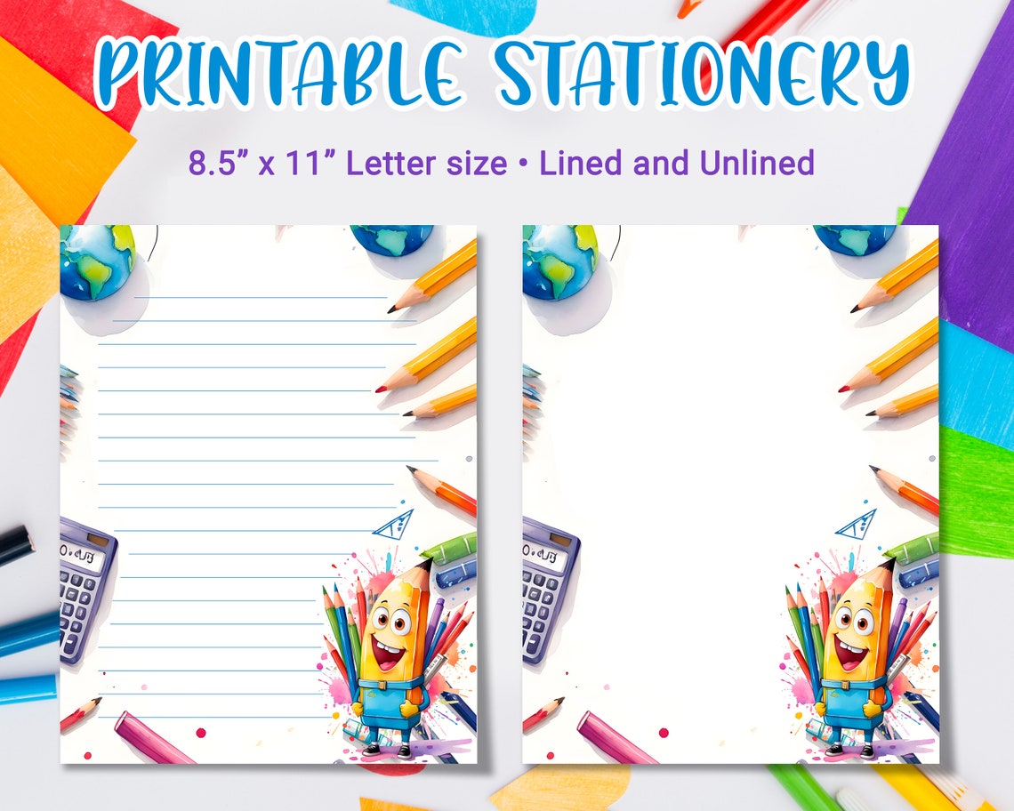 Printable Stationery for Kids, Printable Writing Paper for Back to ...