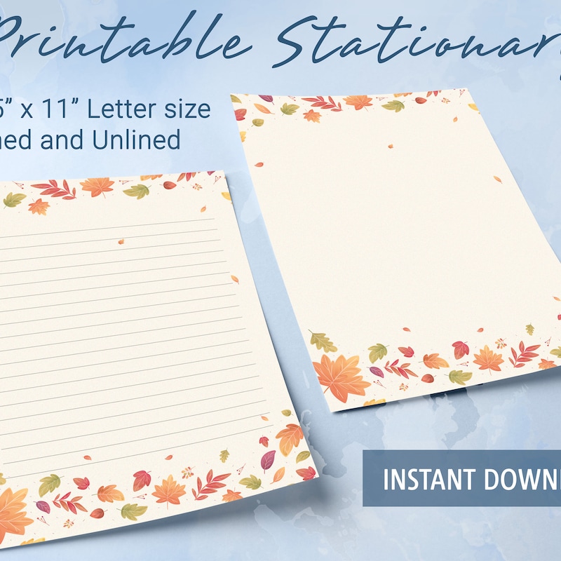 Fall Printable Stationery - Etsy
