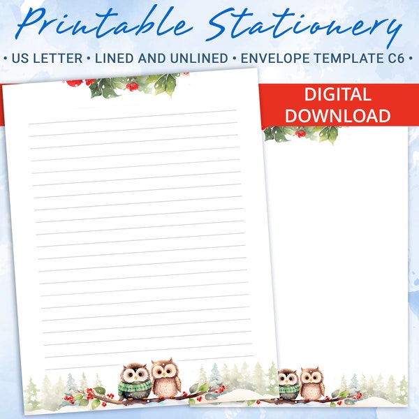 Christmas Printable Stationery - Etsy