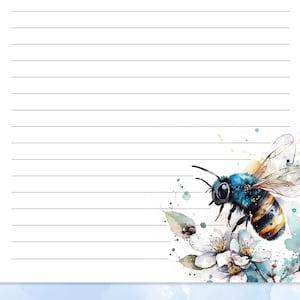 Floral Printable Stationery, Printable Writing Paper With Watercolor ...