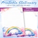 Printable Stationery Lined Paper With Watercolor Rainbow in the Sky ...