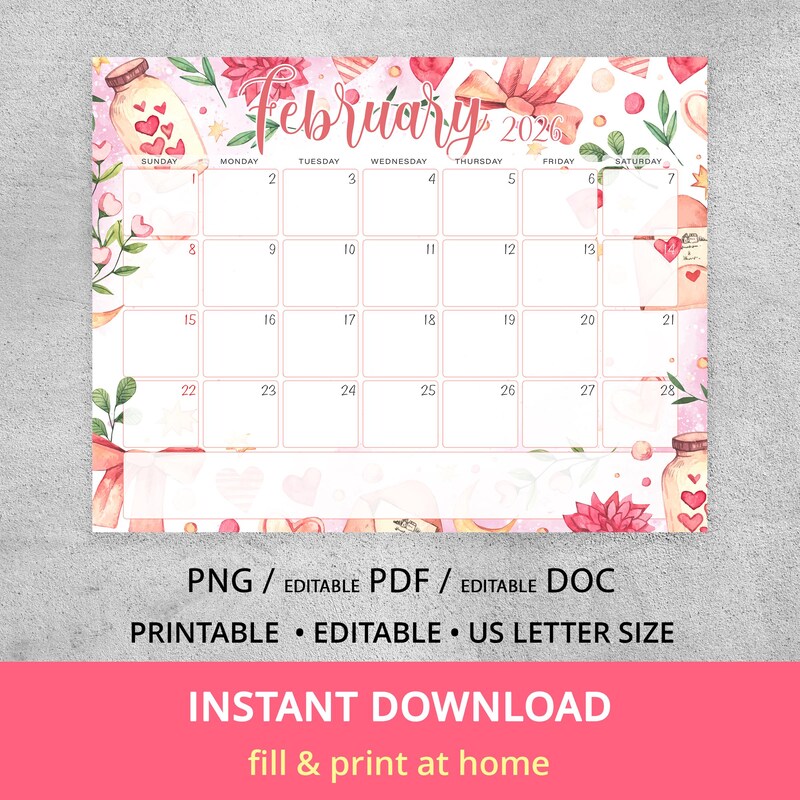 February Calendar Png - Etsy