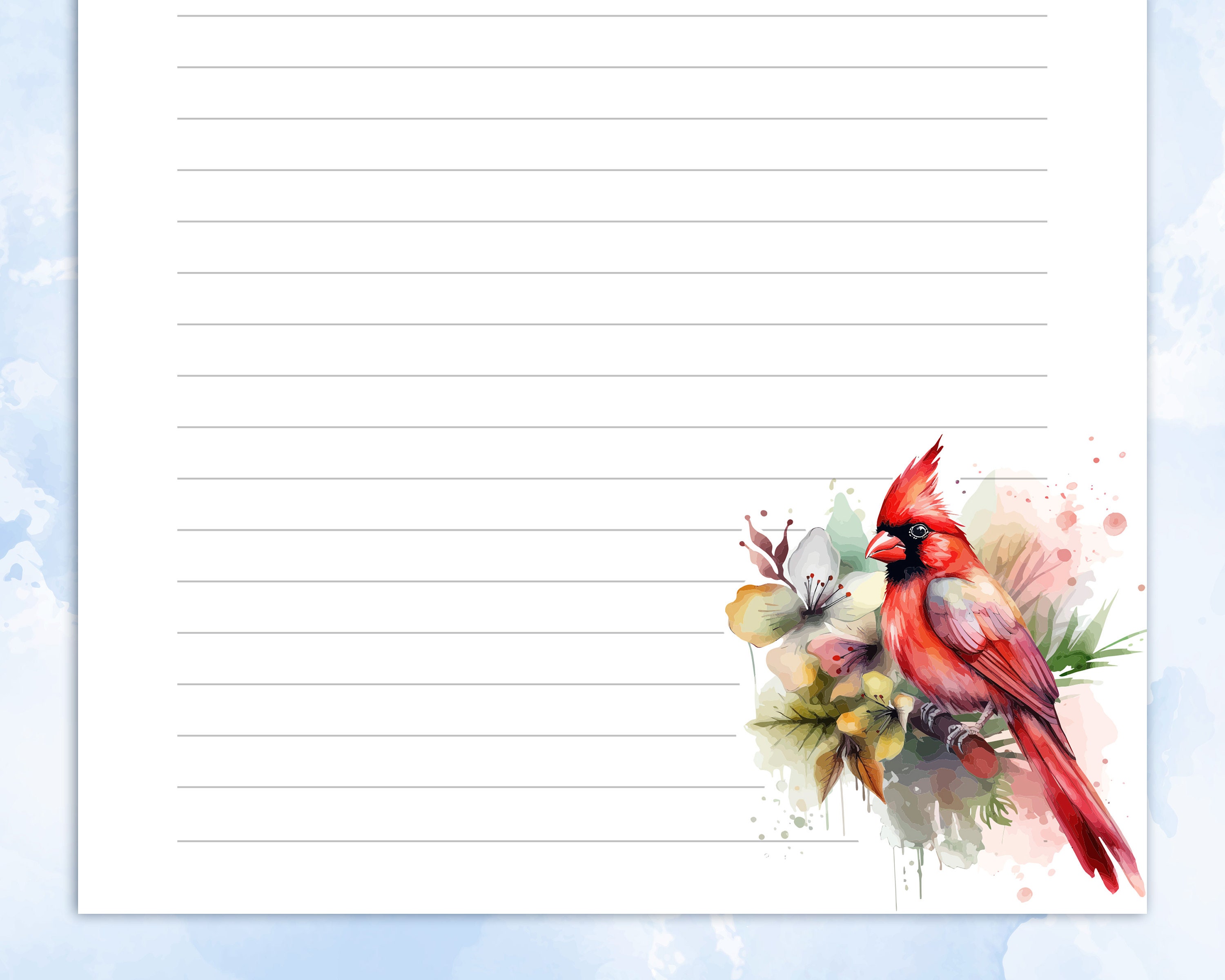 Printable Stationery Lined Paper, Printable Writing Paper With Cute ...