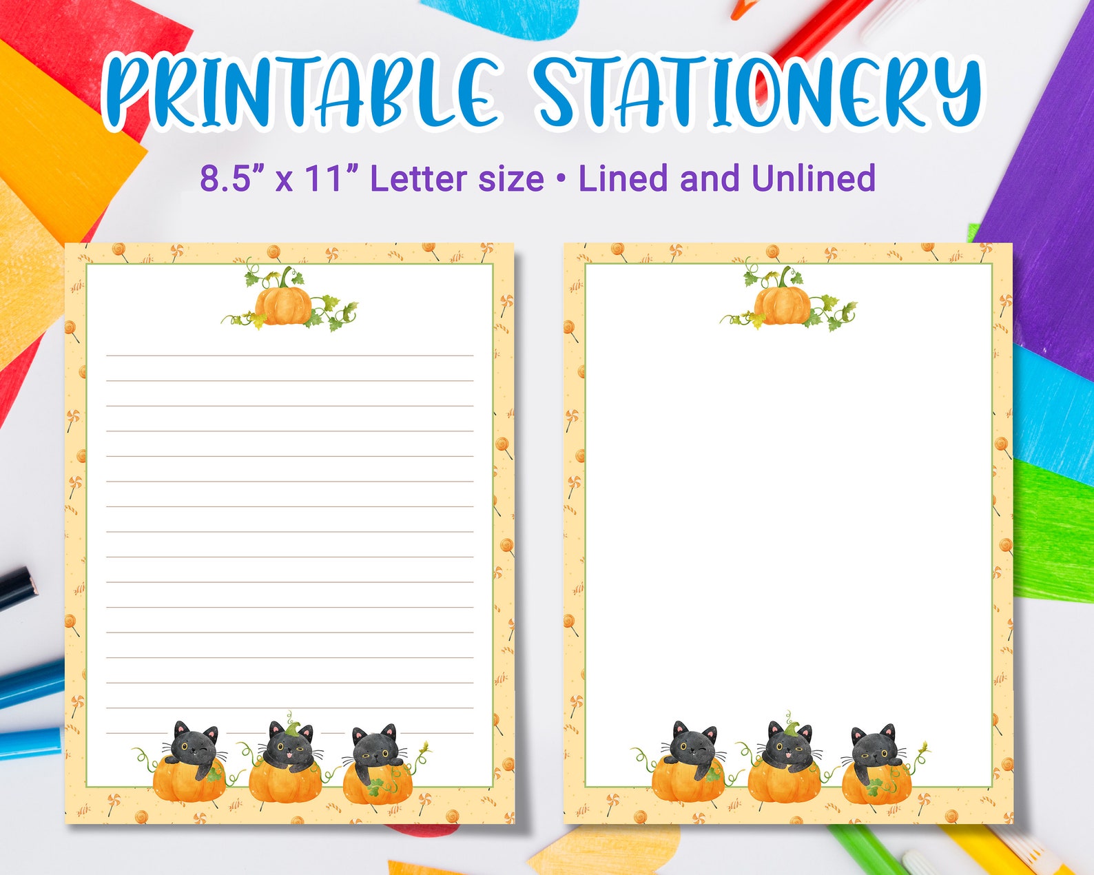 Cute Halloween Stationery Printable for Kids Printable Letter - Etsy
