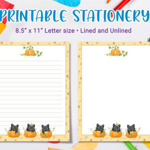 Cute Halloween Stationery Printable for Kids, Printable Letter Writing ...
