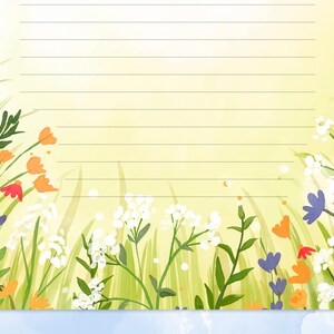 Floral Printable Stationery, Printable Writing Paper With Wildflowers ...