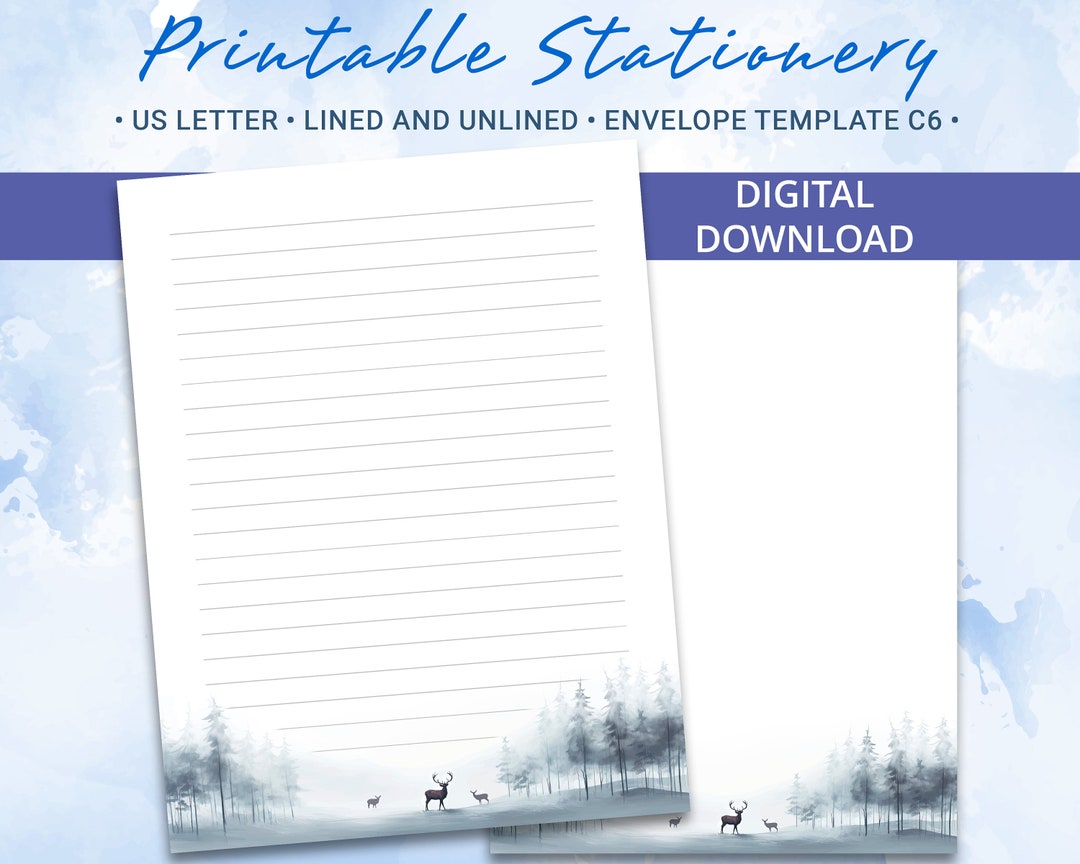 Winter Printable Stationery, Printable Writing Paper With Snowflakes ...
