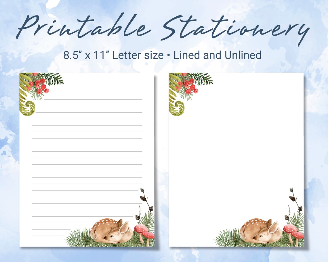 Autumn Printable Stationery, Printable Writing Paper With Gentle Autumn ...